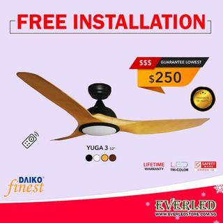 [FREE INSTALLATION] Daiko DC Fan Nikko 5 44"/54" with Tri-Color LED ...