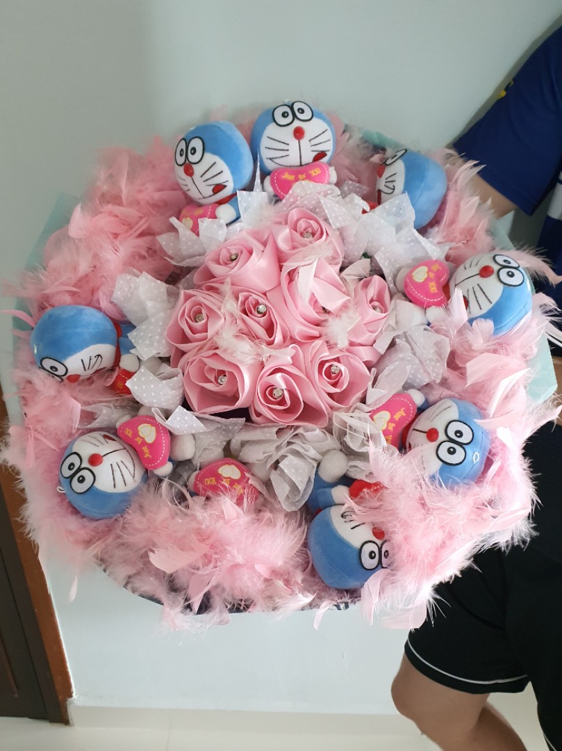 Doraemon Huge Flower Bouquet, Hobbies & Toys, Stationery & Craft ...