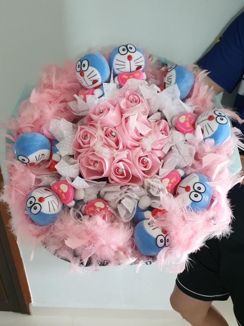 Doraemon Huge Flower Bouquet, Hobbies & Toys, Stationery & Craft ...