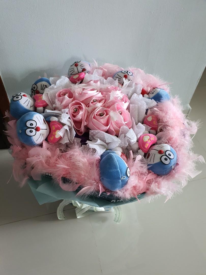 Doraemon Huge Flower Bouquet, Hobbies & Toys, Stationery & Craft ...