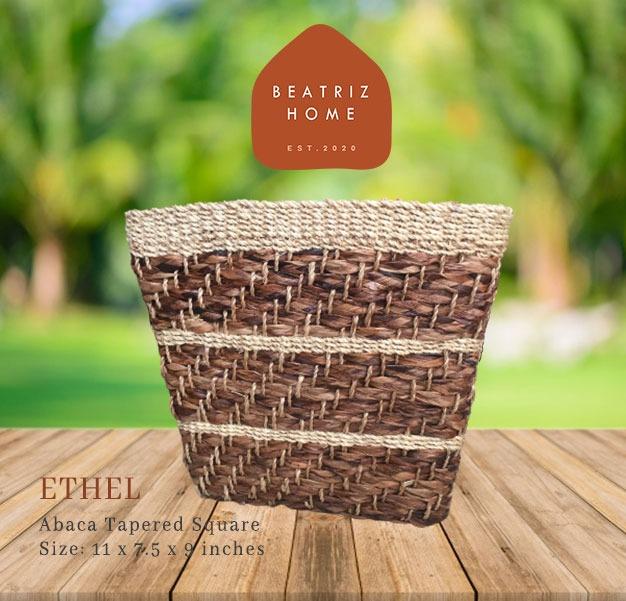 Ethel Abaca Tapered Native Square Box Plant Basket Organizer Storage ...