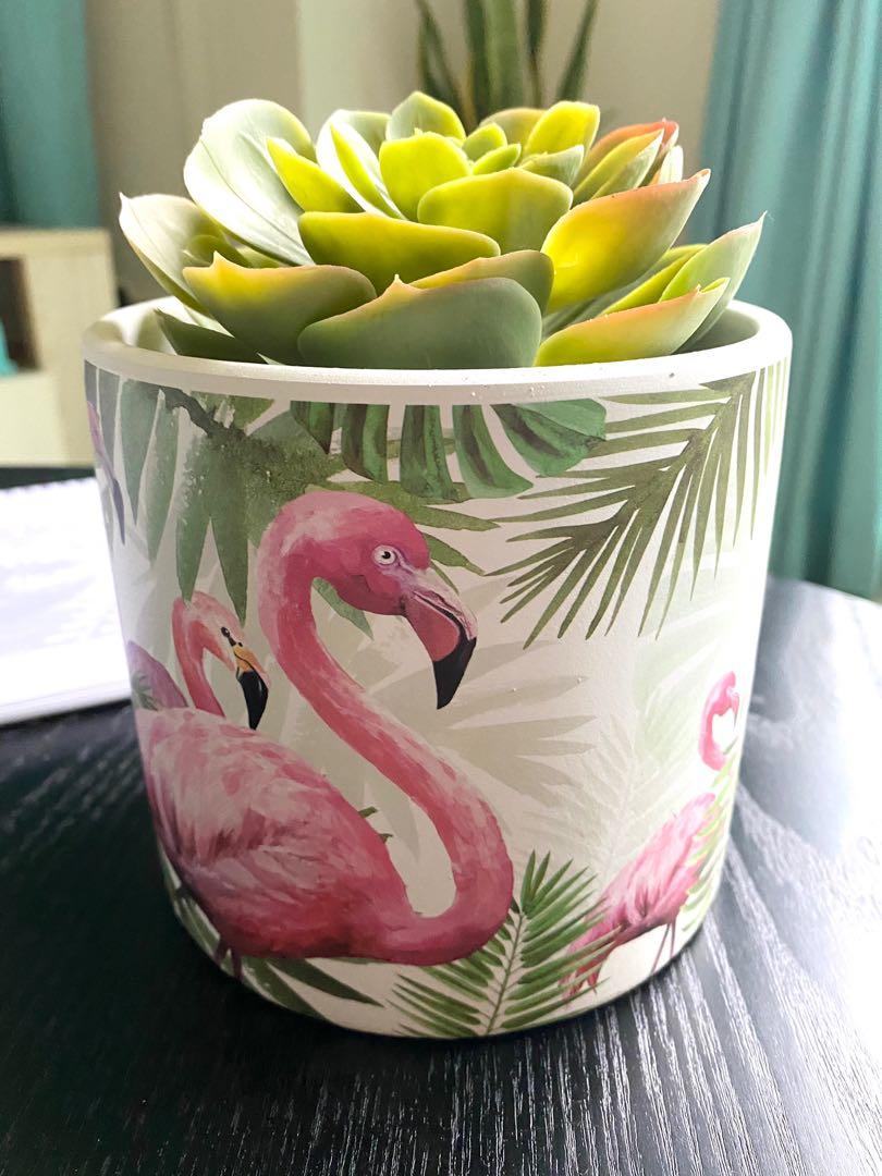 Flamingo flower pot, Furniture & Home Living, Gardening, Pots ...