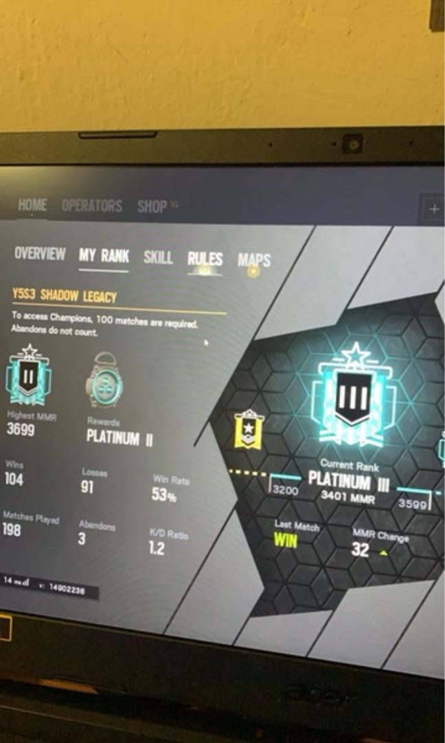 rainbow 6 siege plat account (steel wave), Toys & Games, Video Gaming ...