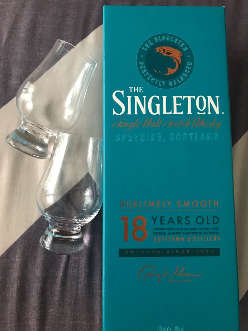 Singleton 18 years with free Glecairn glass, Food & Drinks, Alcoholic ...