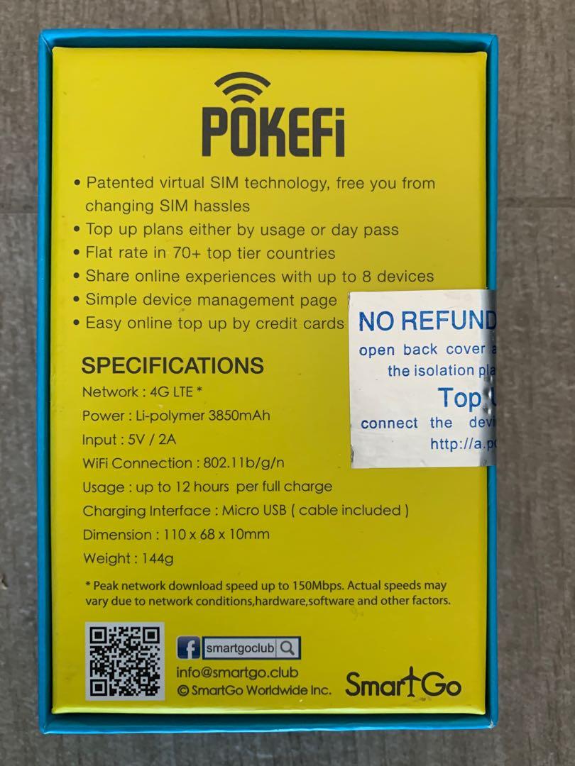 SmartGo Pokefi 隨身無線路由器 附5GB全球數據用量, 電腦＆科技, 電腦周邊及配件, Wifi及上網相關產品 - Carousell