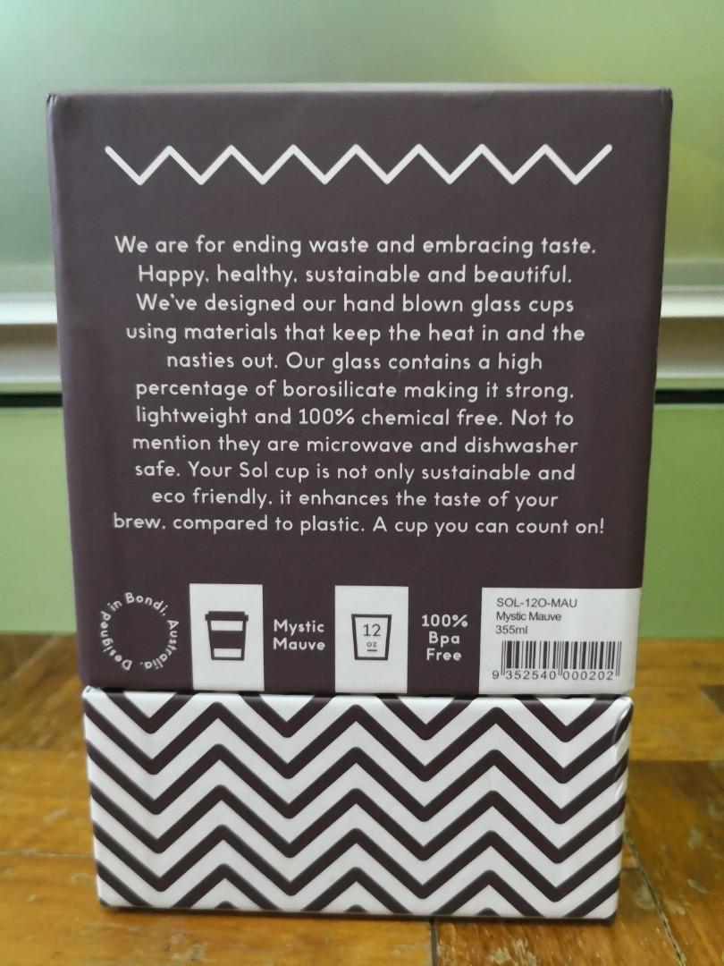 SoL Cup (Reusable Glass Coffee/Tea Cup), Furniture & Home Living ...