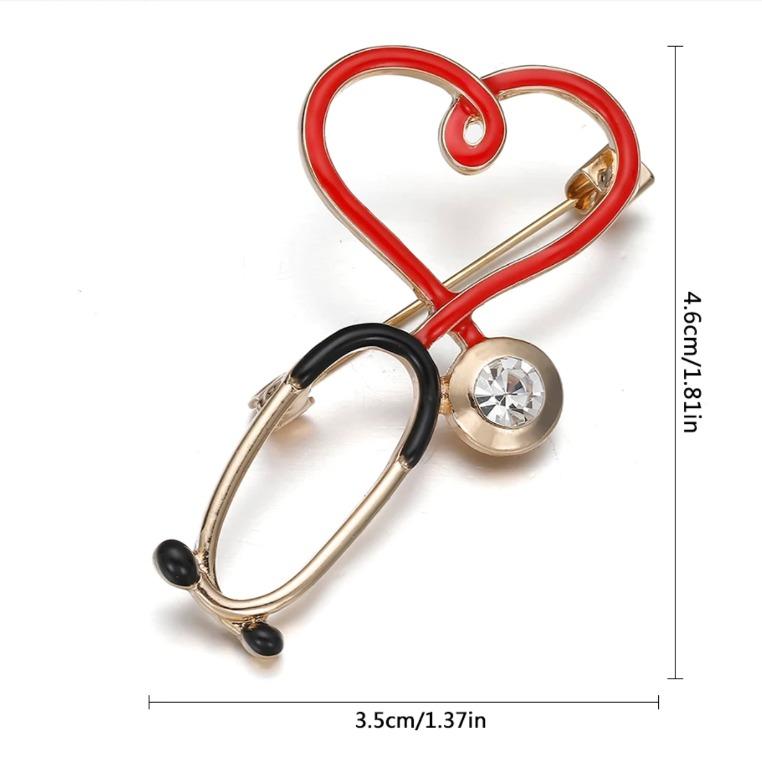 Stethoscope Heart Brooch Pin (3 DESIGNS) | Tie Pin | Medical theme Pins ...