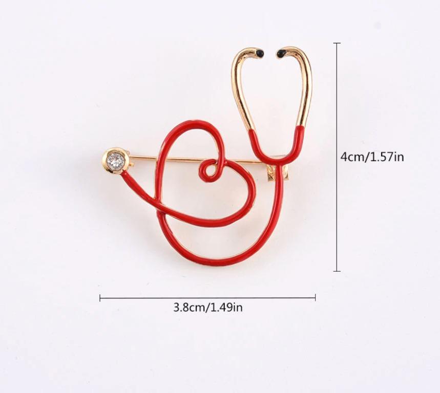 Stethoscope Heart Brooch Pin (3 DESIGNS) | Tie Pin | Medical theme Pins ...