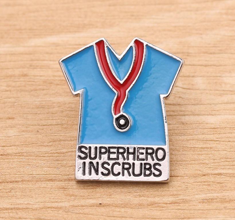Superhero in Scrubs Enamel Pin | Cute Ambulance Pin | Badge Brooch Pin ...