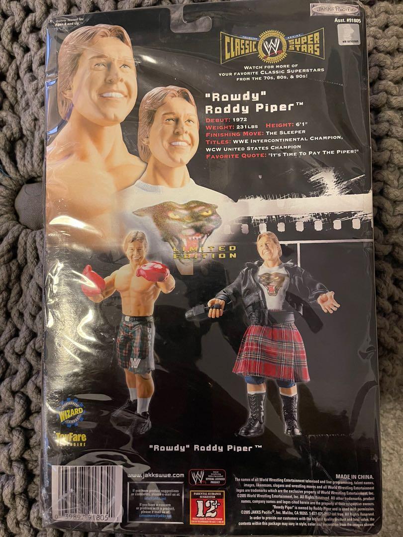 WWE WWF Jakks Classic Superstars - Rowdy Roddy Piper 1 of 3000 Toyfare Exclusive MOC, Hobbies ...