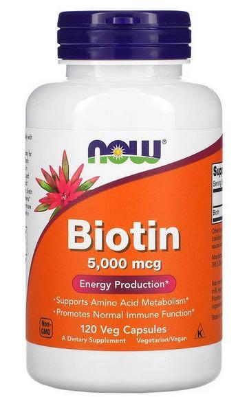 生物素 Biotin 5000 mcg, 120 粒, 健康及營養食用品, 健康補充品, 健康補充品 - 維他命及補充品 - Carousell