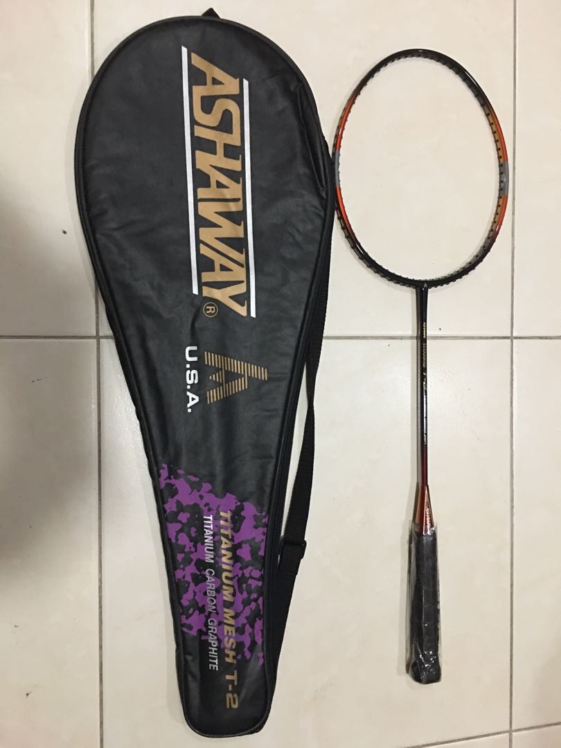 Ashaway Titanium Mesh Carbon Graphite racket, Sports Equipment, Sports ...