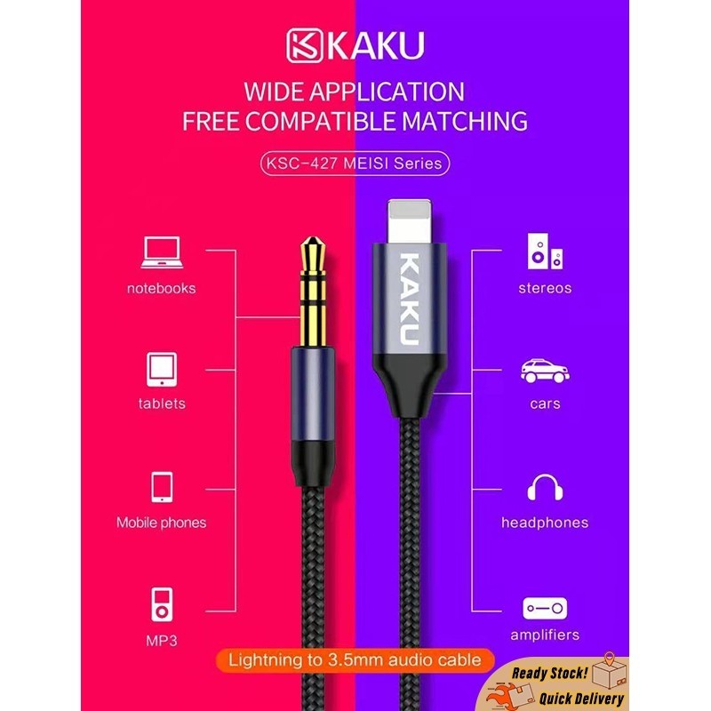 Audio Cable USB Type-C / Lightning to 3.5mm Jack Male Speaker Headphone Headset Cord AUX Cable ...