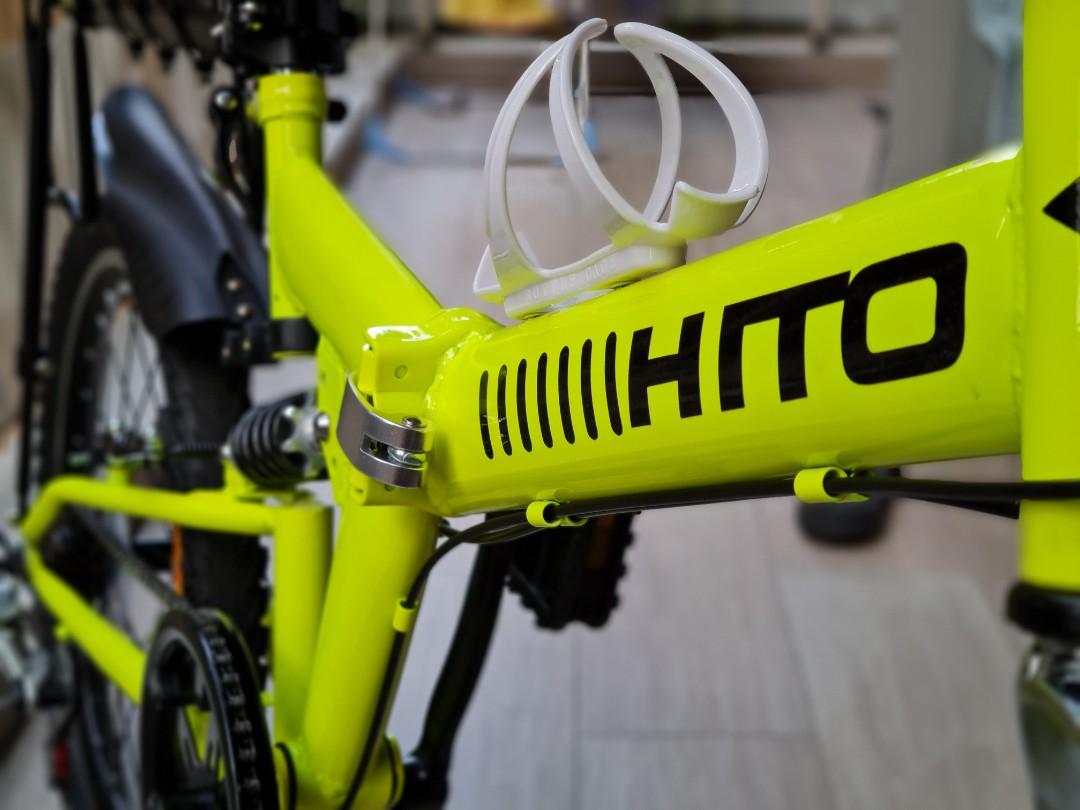 Custom Fluorescent Yellow Hito Mountain Bike 20 Inch with rear rack ...