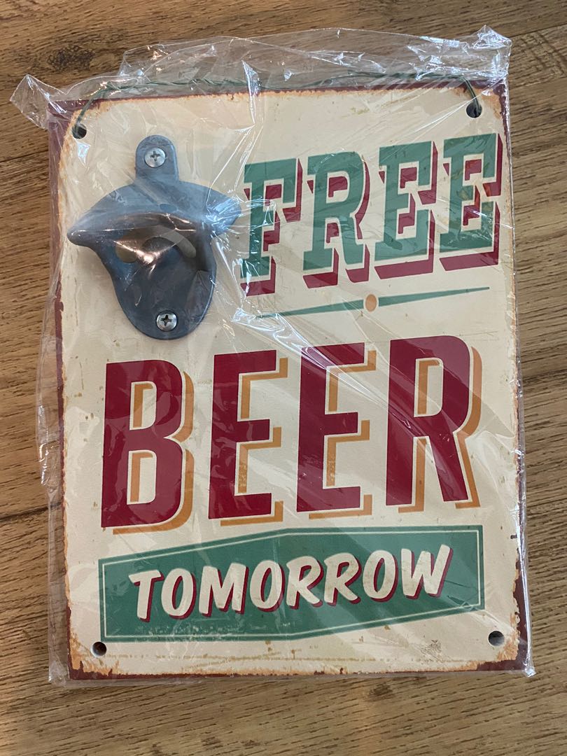 Free Beer sign and opener, Everything Else on Carousell