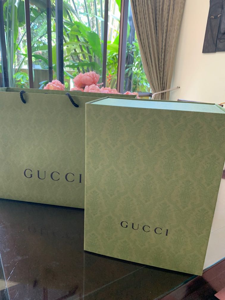 Latest Gucci paper bag and box, Luxury, Accessories on Carousell