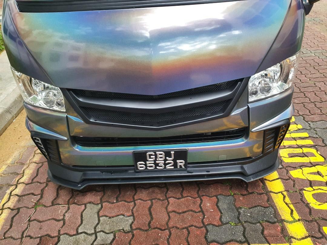 Hiace S.A.D Agent front lip with white LED., Car Accessories ...