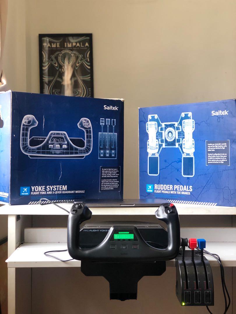 Logitech Saitek Flight Simulator Full Setup, Video Gaming, Gaming ...