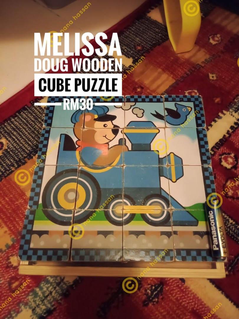 Melissa Doug Wooden Cube Puzzle, Babies & Kids, Nursing & Feeding ...
