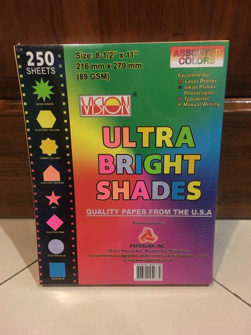 Neon Colored Paper, Hobbies & Toys, Stationary & Craft, Craft Supplies ...