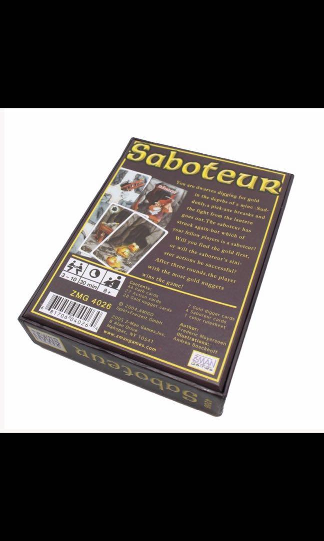 Saboteur Board Game Base Board Game, Hobbies & Toys, Toys & Games on ...