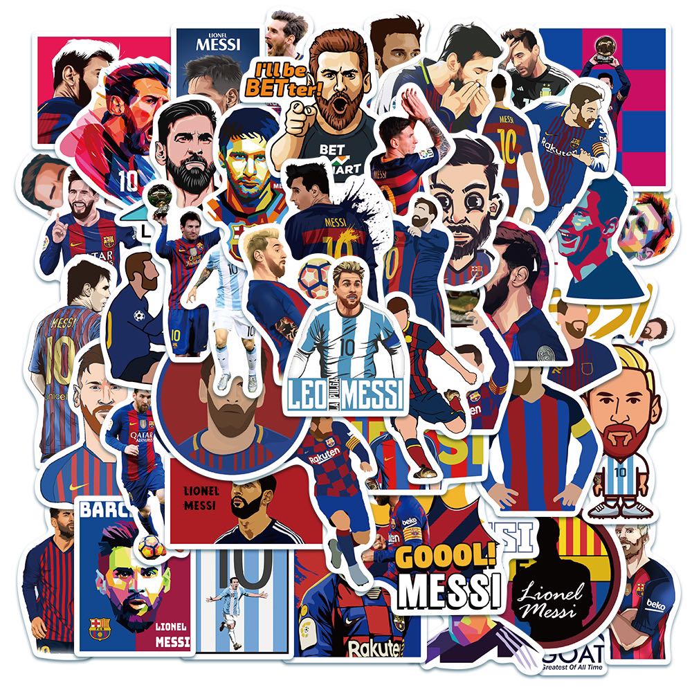 (Stickers) 25pc Lionel Messi Argentine Pro Football Spanish Club ...