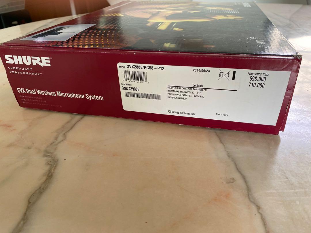 SHURE SVX Dual Wireless Microphone System, Audio, Microphones on Carousell