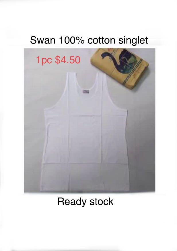 Swan 100% cotton singlet, Men's Fashion, Tops & Sets, Tshirts & Polo ...