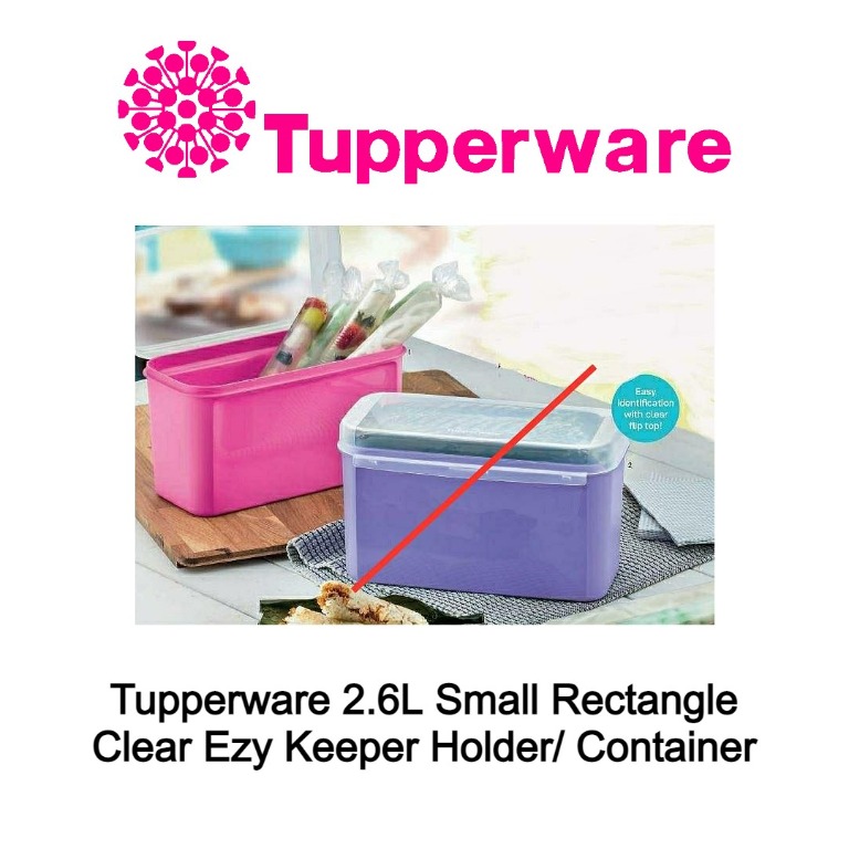 Tupperware 2.6L Small Rectangle Clear Ezy Keeper Holder Container Box ...