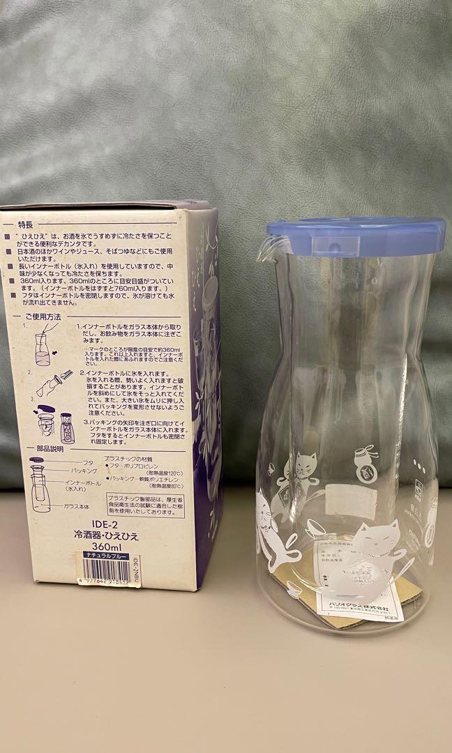 全新 日本製 HARIO Sake Cooler Ice Dispenser 清酒冷酒器 貓型圖案, 嘢食 & 嘢飲, 酒精飲料 ...