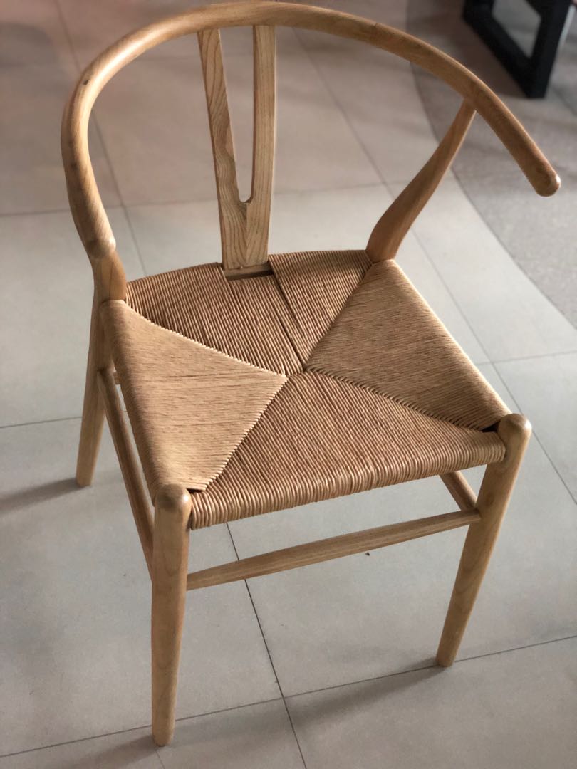 Aesthetic wood weaved chair, Furniture & Home Living, Furniture, Chairs ...