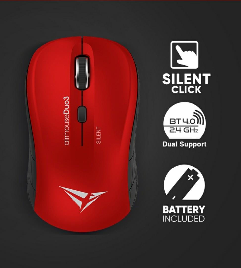 Alcatroz AirMouse Duo 3 Silent Wireless + 2.4G Bluetooth Mouse (AA ...