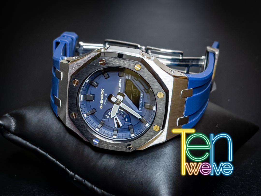 Casio G-Shock GA2110 GA-2110 GA2100 GA-2100 Navy Blue with V3 Custom ...