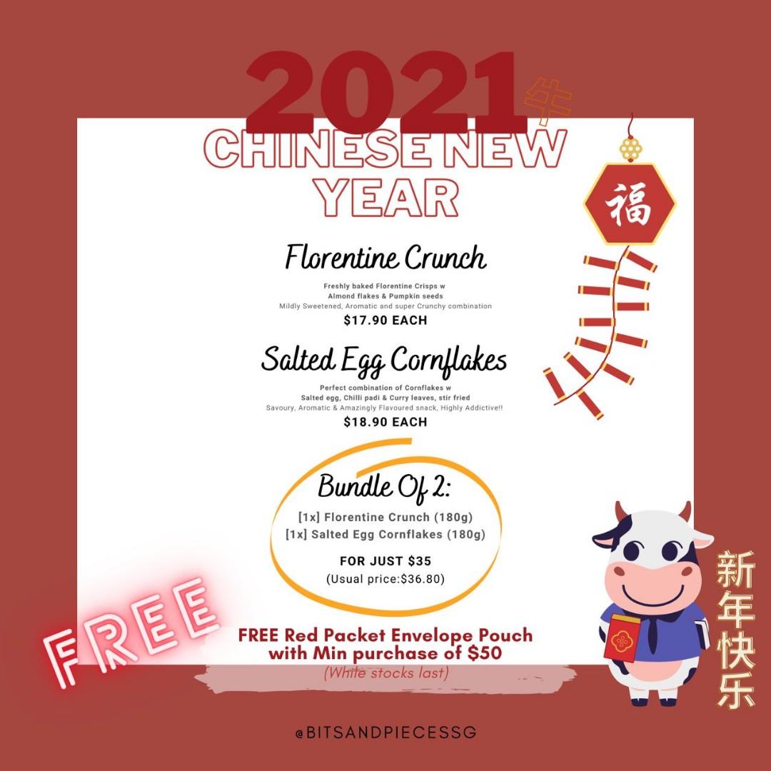 CNY BAKES 2021 ( Florentine Crunch & Salted Egg Cornflake), Food ...