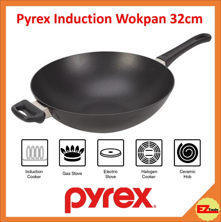Corelle Brands Pyrex Induction Wokpan 32cm - For Gas, Electric ...