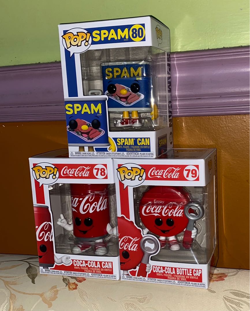 Funko Pop Vinyl Coca Cola Can, Coca-Cola Bottlecap and Spam Can ...