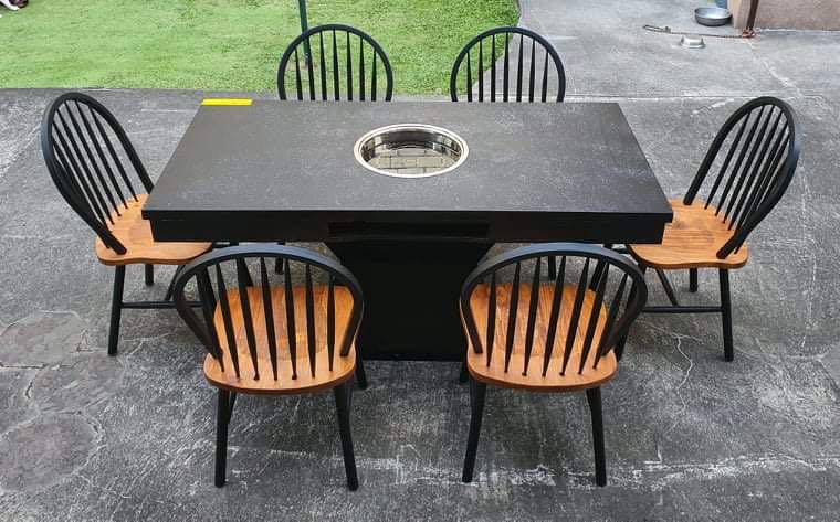 Hot pot/ Shabu-Shabu table and chairs, Furniture & Home Living ...