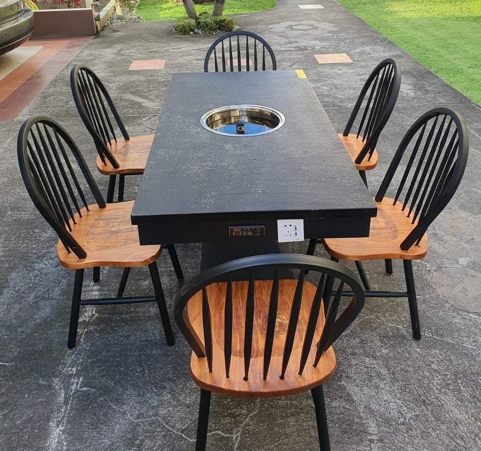 Hot pot/ Shabu-Shabu table and chairs, Furniture & Home Living ...