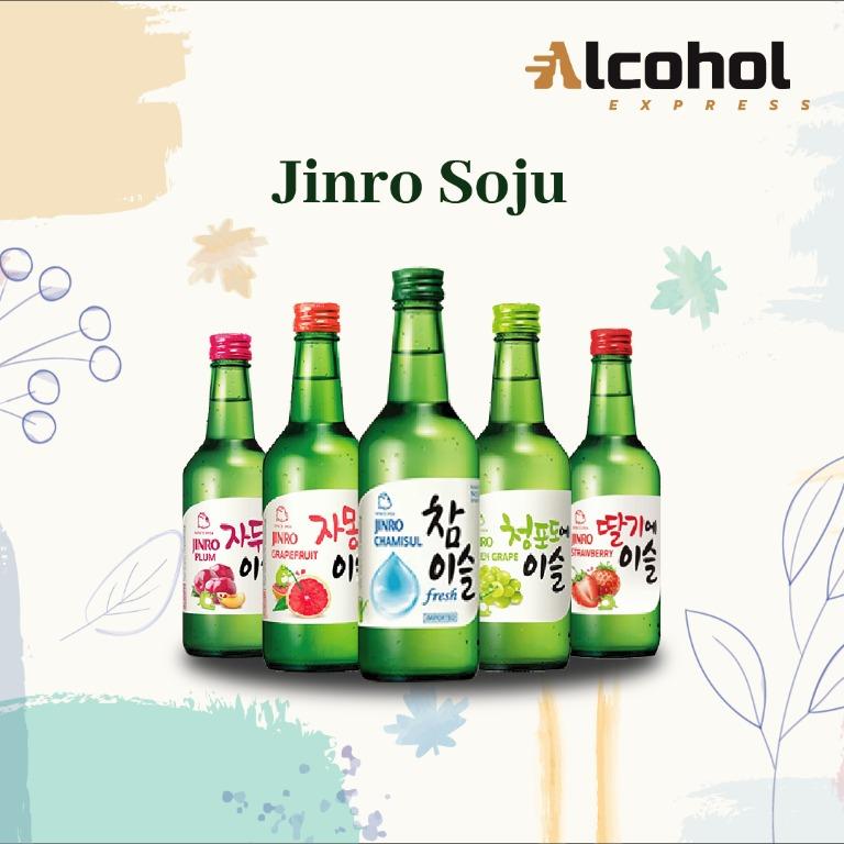 Jinro Soju (Assorted Flavors), Food & Drinks, Alcoholic Beverages on Carousell
