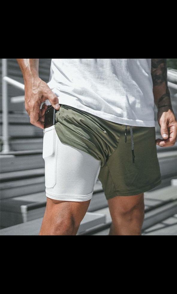 Men's Gym Shorts with Inner Tights, Men's Fashion, Bottoms, Shorts on ...