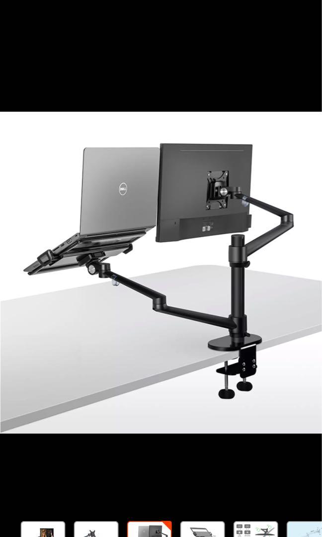 Monitor laptop desk stand mount dual aluminum arm for 17-32”, Mobile ...
