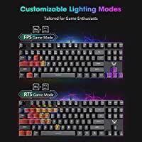 Pictek PC244A TKL Wired Mechanical Gaming Keyboard, RGB LED Rainbow ...