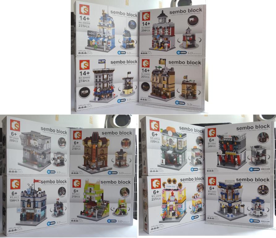Sembo Mini Modular Street bricks SD6500-6503, SD6508-6511, SD6540-6543 ...