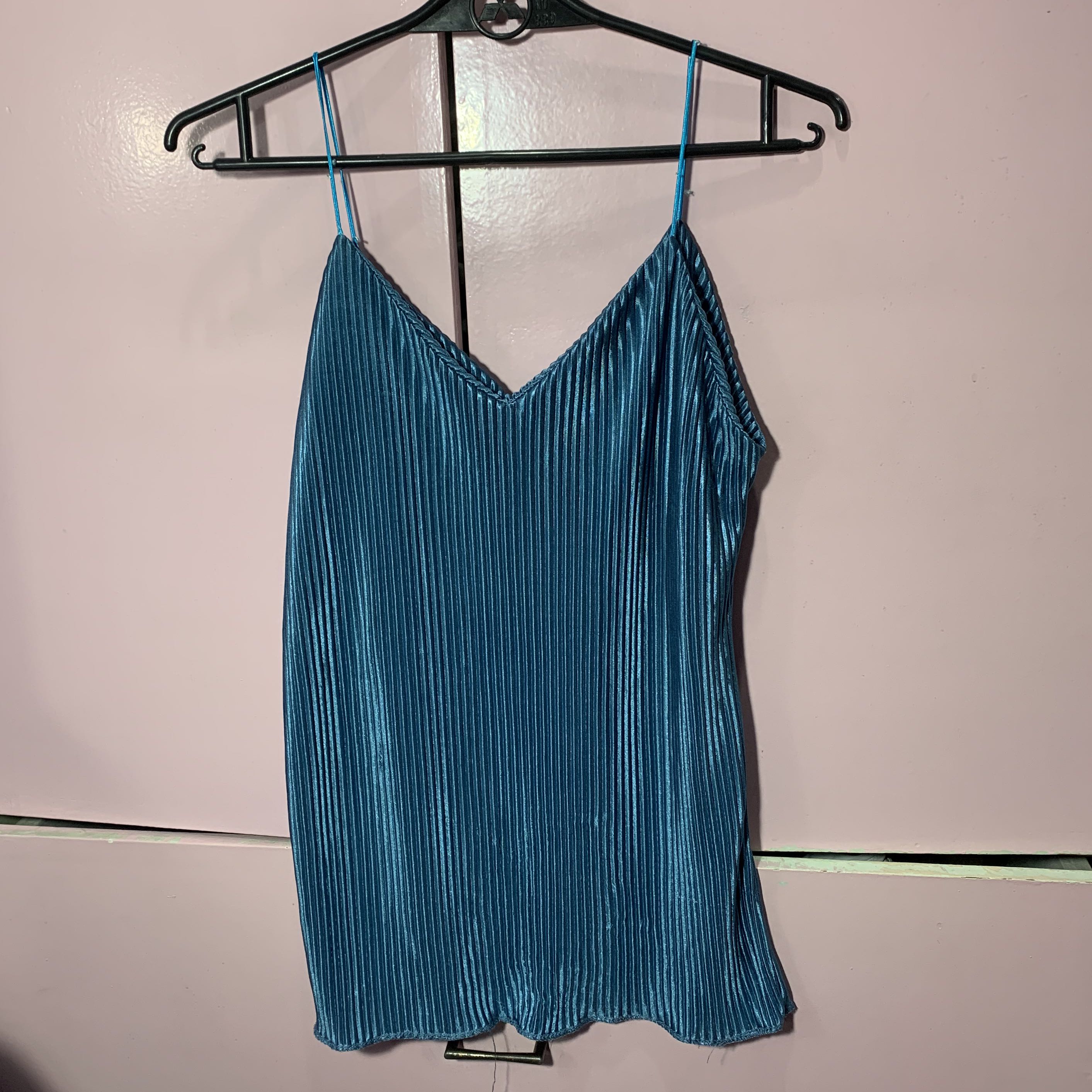 Shiny Blue Top, Women's Fashion, Tops, Blouses on Carousell
