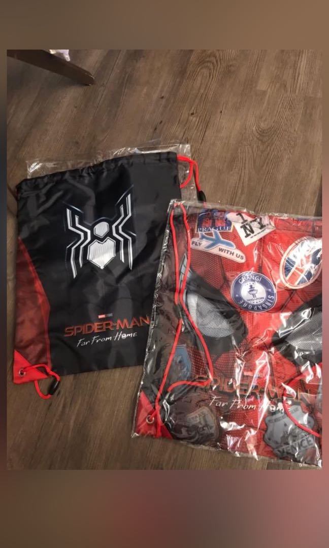 Spiderman Drawstring Bag Changi Marvel, Women's Fashion, Bags & Wallets ...