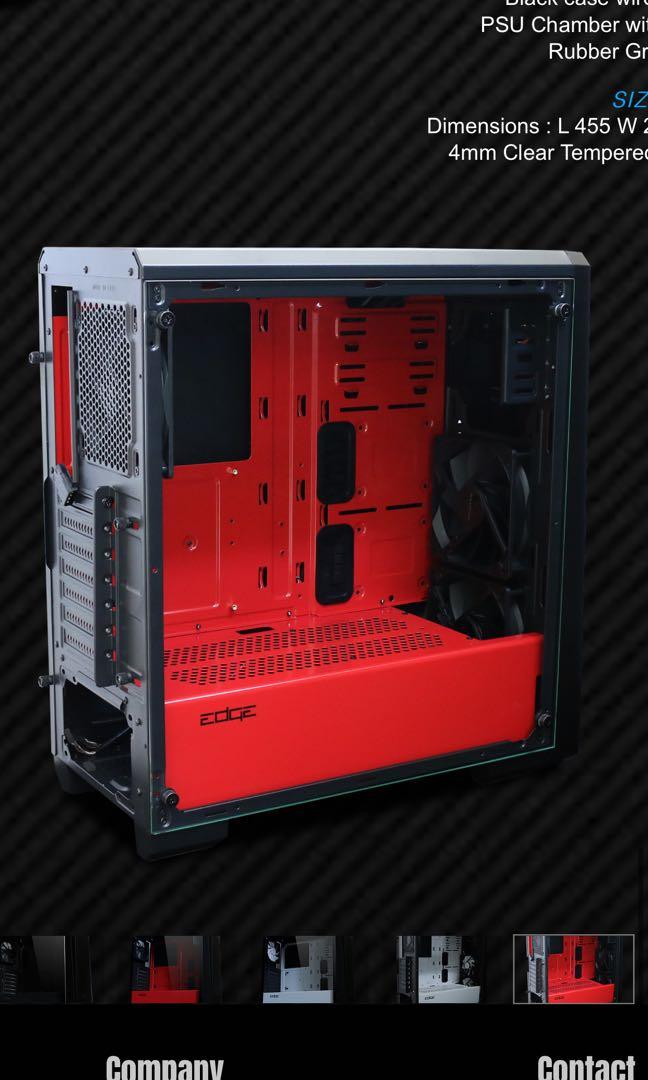 Tecware Edge TG Mid Tower Gaming PC Case, Computers & Tech, Parts ...