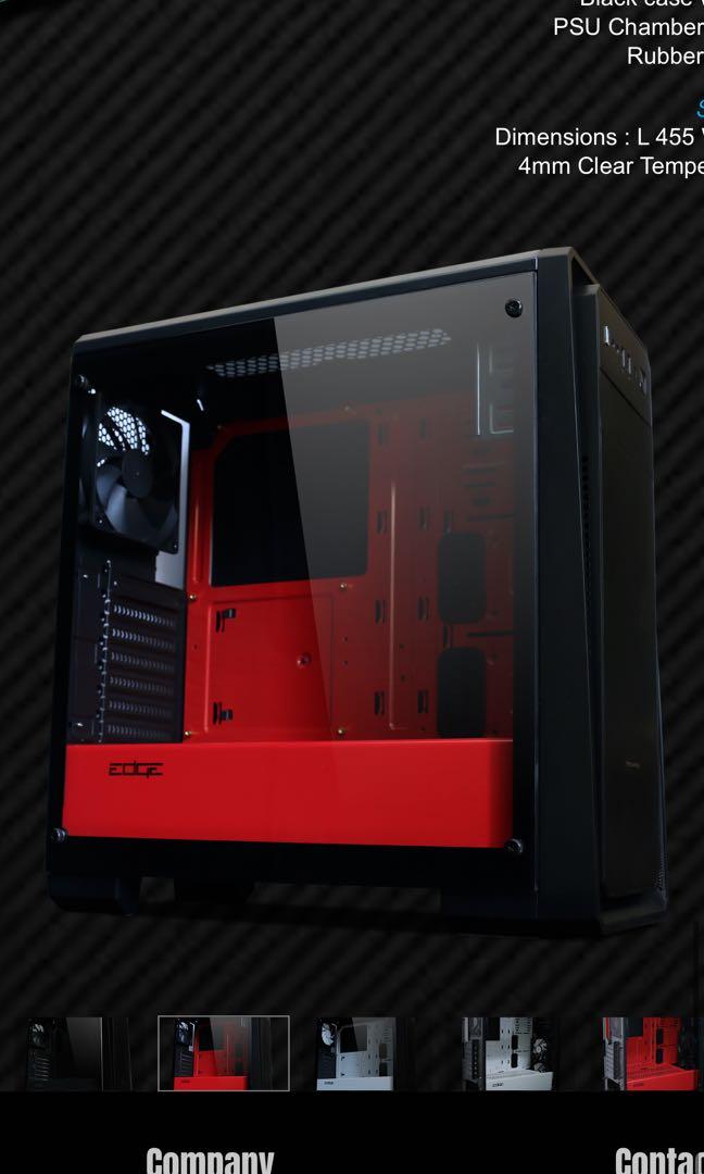 Tecware Edge TG Mid Tower Gaming PC Case, Computers & Tech, Parts ...