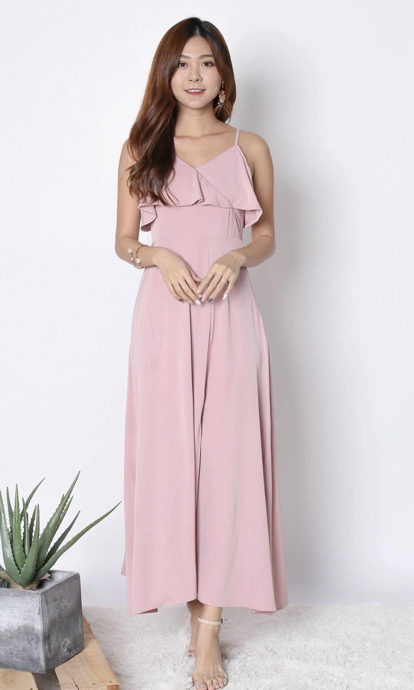 Free Topazette Maize Maxi Dress in Pink, Women's Fashion, Dresses ...