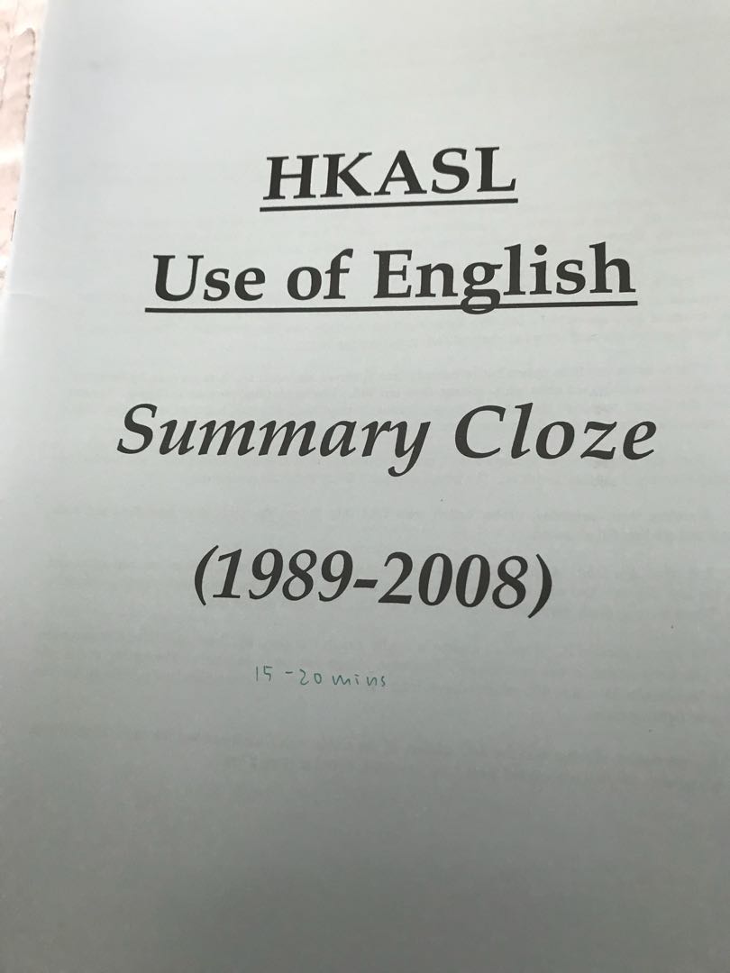 Use of English Summary Cloze, 興趣及遊戲, 書本 & 文具, 補充練習 - Carousell