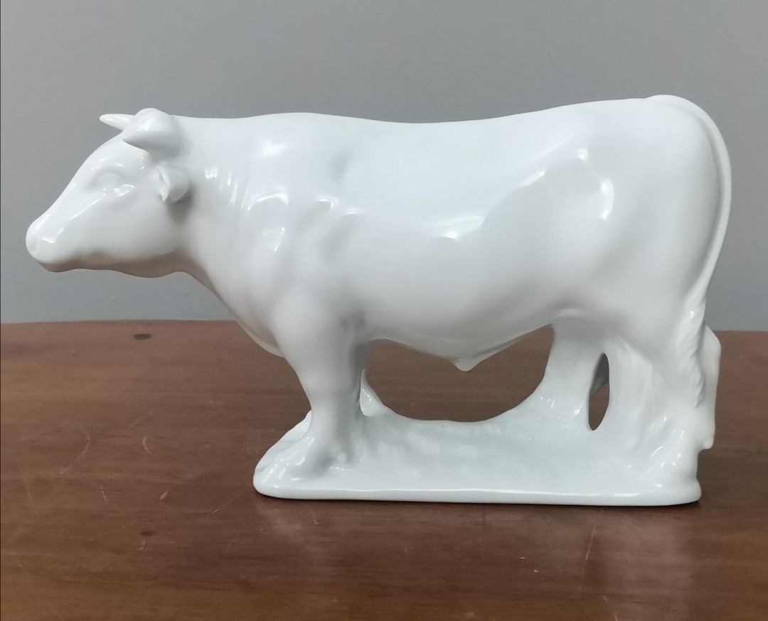 white ceramic cow statue, Furniture & Home Living, Home Decor, Vases ...